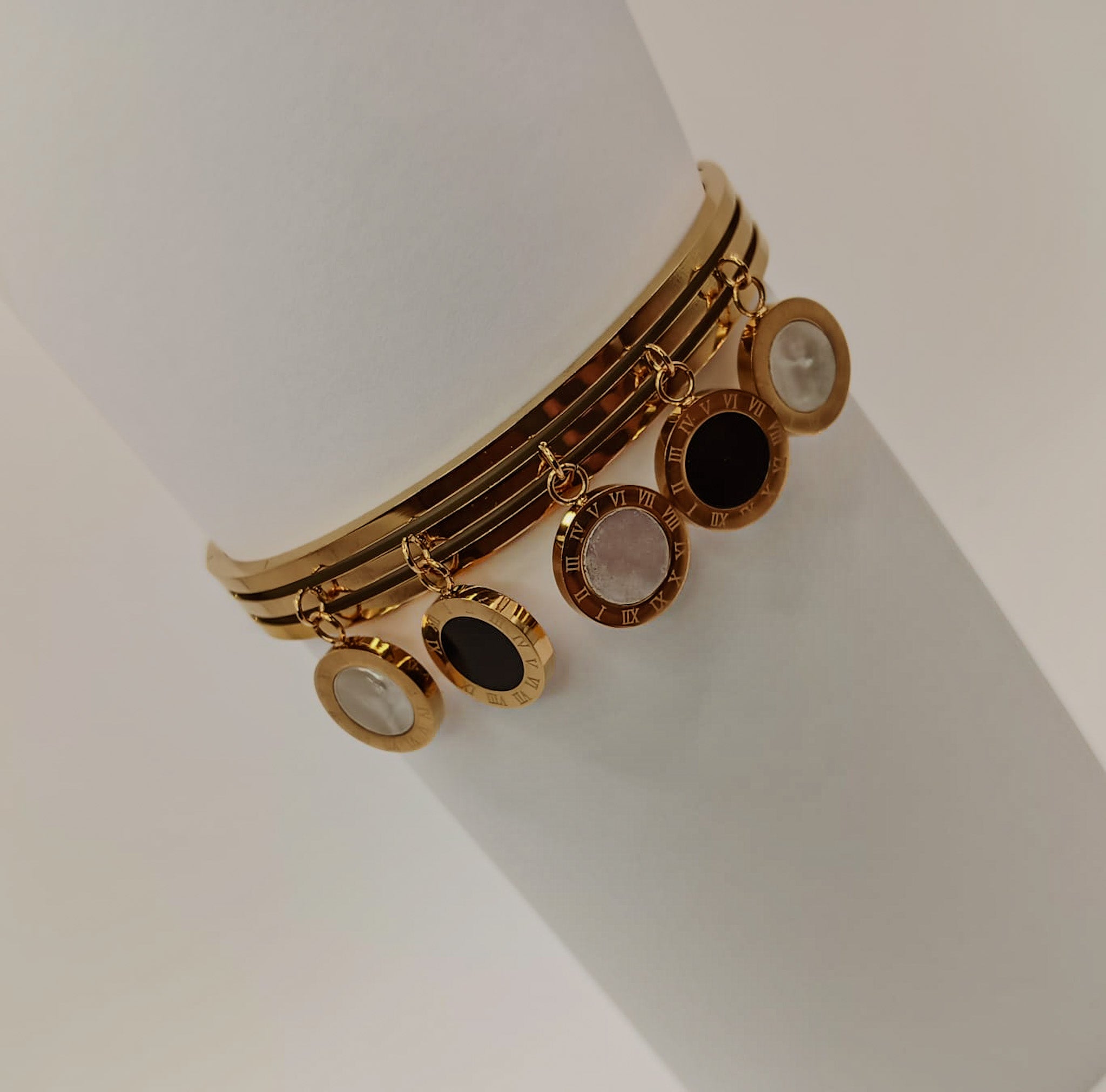 Luna Roman Charm Bangle Set | Halo Gem UK